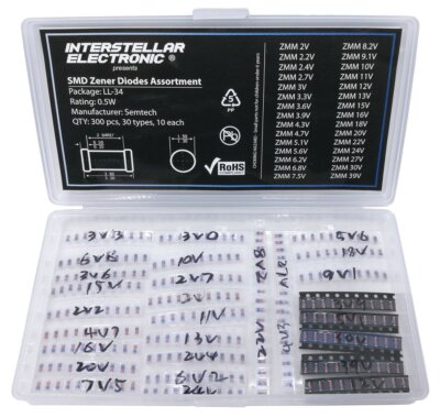 SMD Zener Diodes Assortment 0.5W LL-34 2V - 29V All Values 300 pcs | eBay