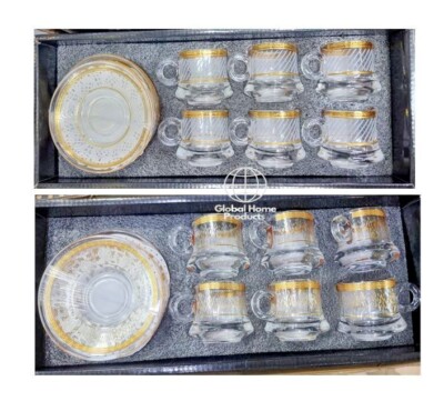 Turkish Arabic Glass Kahwa Cups Tea Shai Small Coffee Set Of 12 Ramadan ...