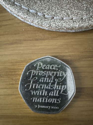 Extremely Rare Brexit 50p coin Peace Prosperity and Friendship with all ...