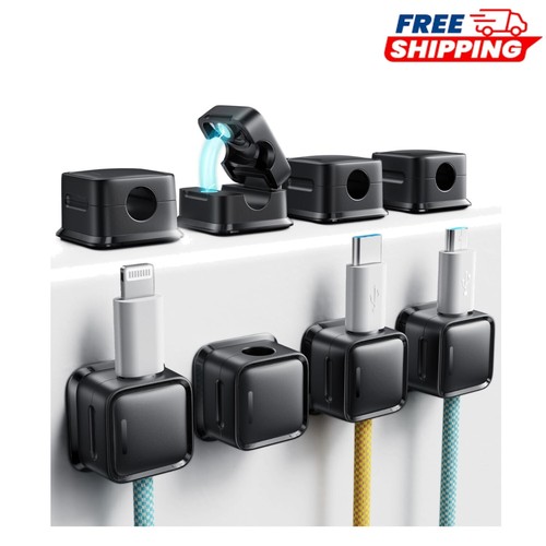Removable Magnetic Desk Cable Clips - 8 Pack Adhesive Organizers for ...