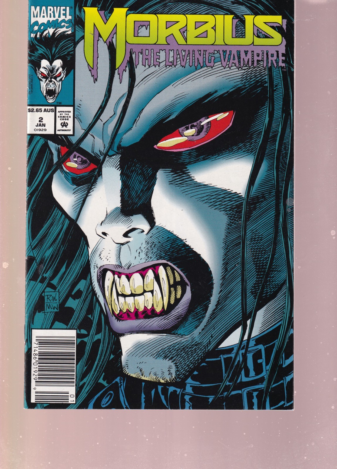 MORBIUS THE LIVING VAMPIRE 2 - AUSTRALIAN PRICE VARIANT - MARVEL COMICS ...