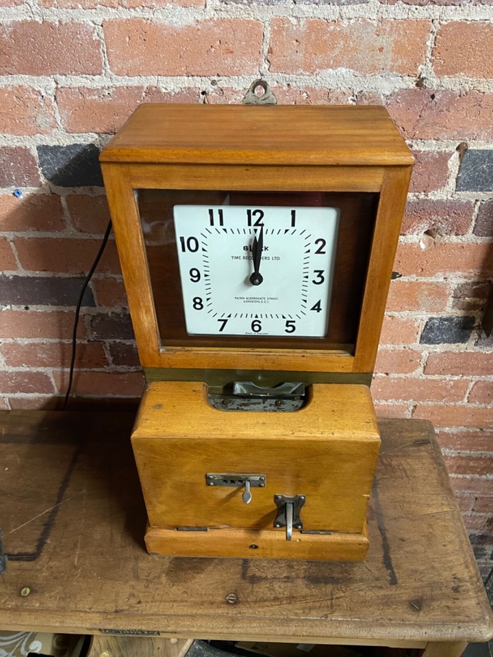 Vintage Clocking In Clock Machine Time Recorder Factory Clock Blick | eBay