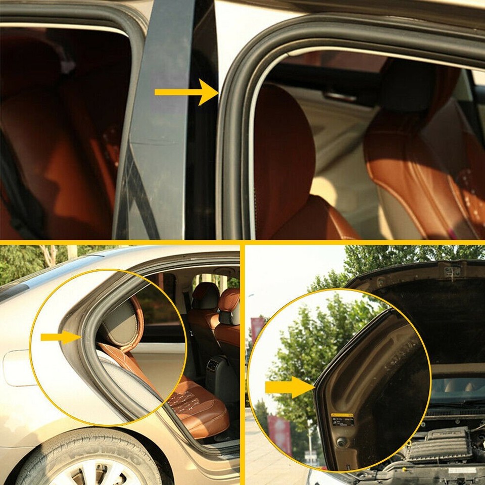 32.8Ft Car L-Shaped Door Rubber Sealing Strip Weatherstrip Edge ...