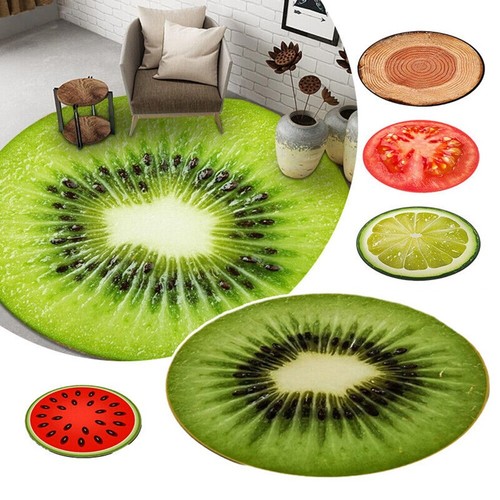 Lemon Tomato Watermelon Bright and Colorful Fruit Area Rug for Kitchen ...