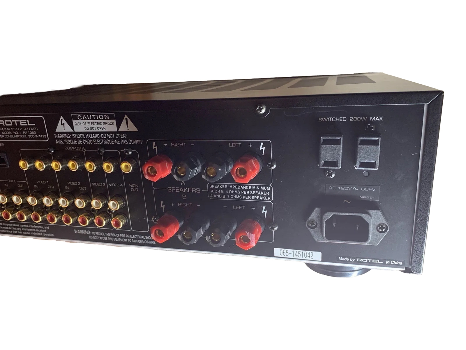 ROTEL RX-1050 STEREO RECEIVER - 100 WPC - SERVICED - CLEANED - TESTED ...
