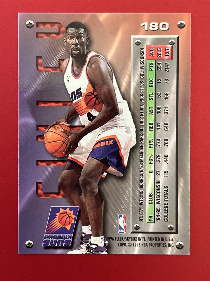 Michael Finley 1995-96 Fleer Metal Rookie Card #180 Phoenix Suns ...