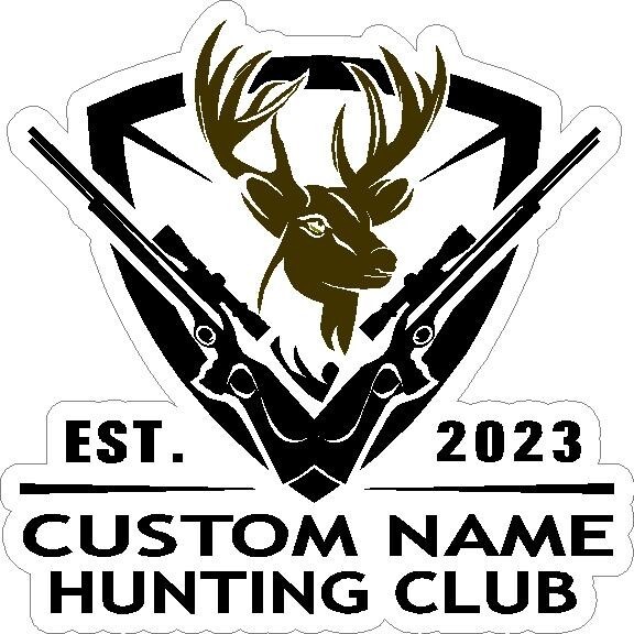 Personalized Hunt Hunting Club Decal / Sticker Whitetail Car Diesel ...