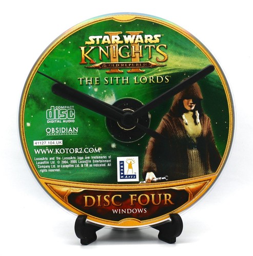 Star Wars KOTOR 2 Disc Four Game CD Disc Clock Upcycled Gamer Gift Idea ...