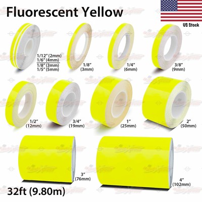 BRIGHT YELLOW Vinyl Pinstriping Pin Stripe Car Motorcycle Tape Decal ...