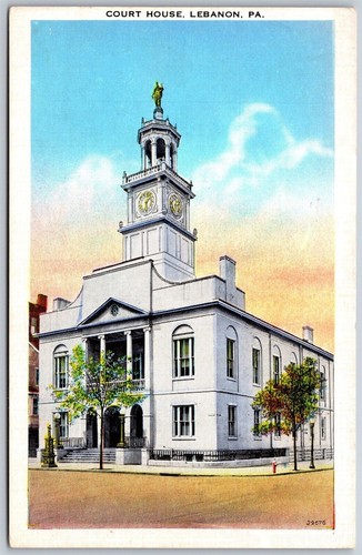 Vtg Lebanon Pennsylvania PA Court House 1920s View Old WB Card Postcard ...