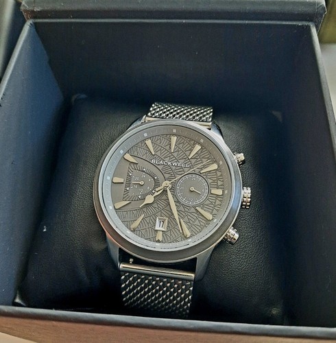 Blackwell Grandeur Gray Dial VD31 Quartz Dual Time 44 mm w Milanese ...