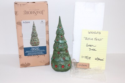 Jim Shore 6005693 Festive Forest Green & Red Christmas Tree W/Box (18 ...
