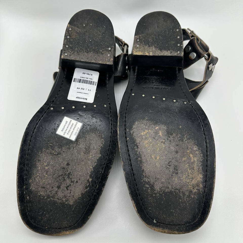 Balenciaga Santiago Harness Mules Ankle Boots Size 44 Black Leather | eBay