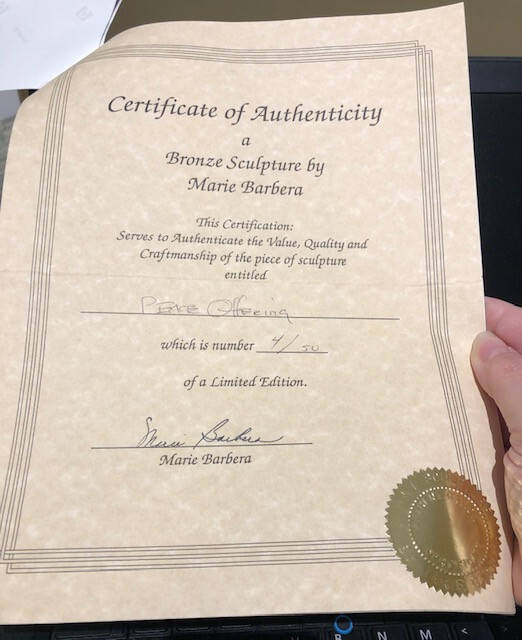 Marie Barbera "Peace Offering" Native American Bronze Sculpture 4/50 ...