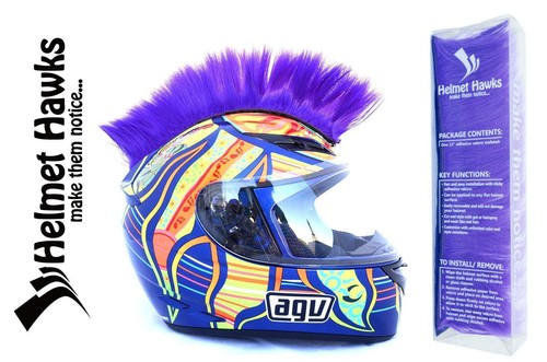 Helmet Hawks ™ Mohawk Royal Purple Motorcycle Bike BMX Helmet Mohawks ...