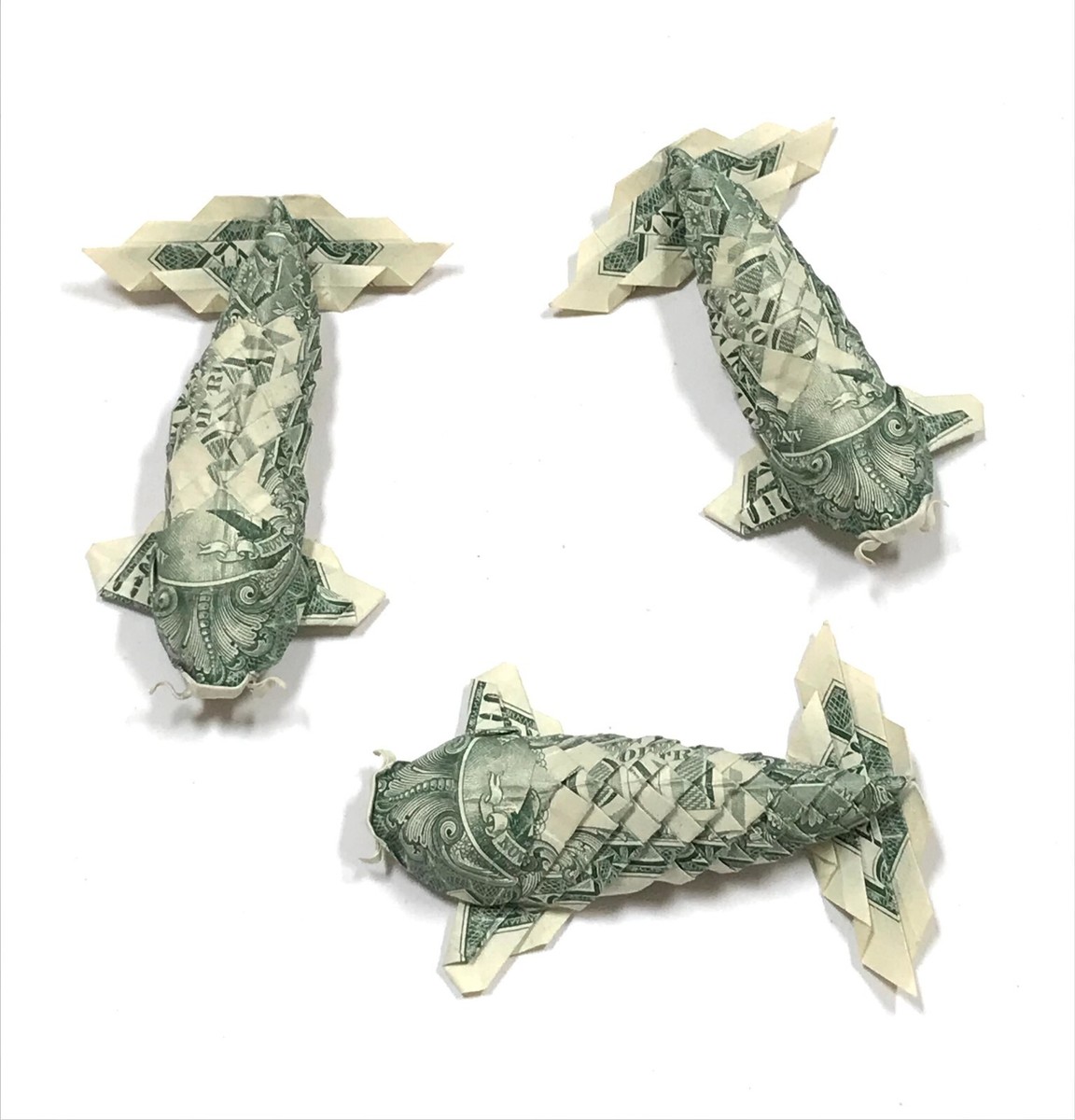 Dollar Origami Fish MONEY ORIGAMI KOI Fish US Dollar $1 Bill