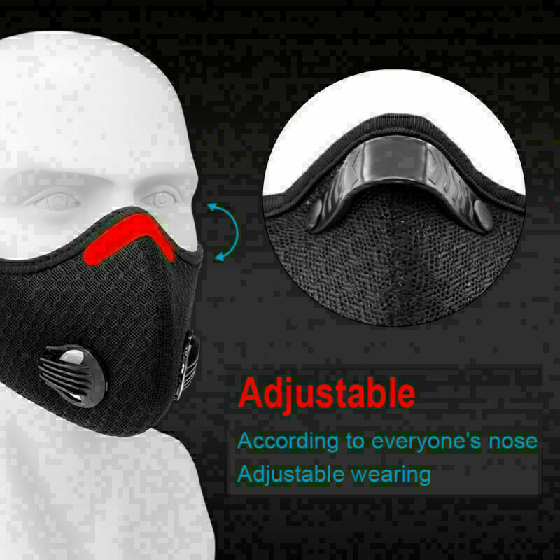 USA Activated Carbon Air Purifying Face Mask Cycling Reusable Filter ...