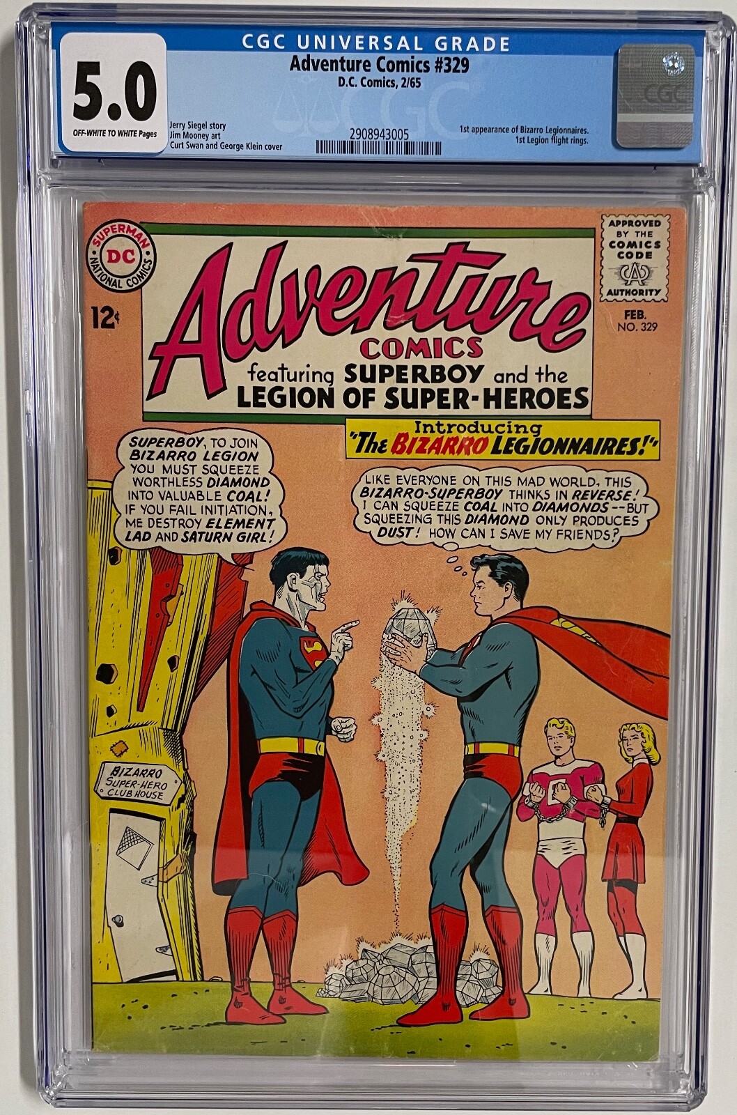 Adventure Comics #329 CGC 5.0! 1st Bizarro LSH & 1st Legion Flight ...