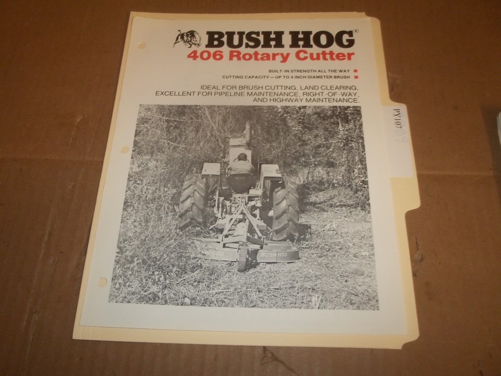 PY107) Bush Hog Sales Brochure 2 Pages - 406 Rotary Cutter | eBay