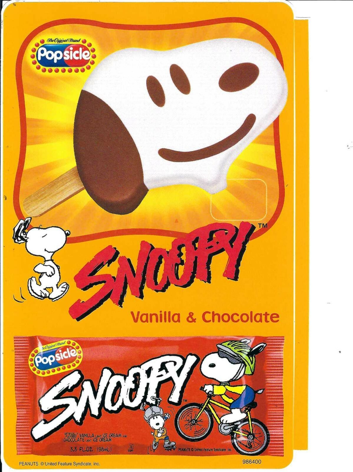 Snoopy Popsicle Ice Cream Truck Sticker 8" x 5" FREE SHIPPING | eBay