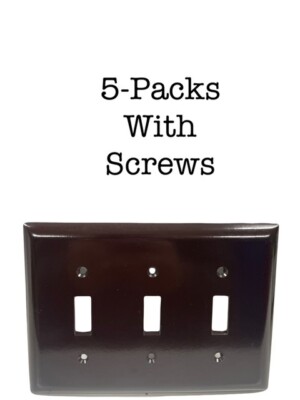 SWITCH WALL PLATE (5 PACK) Challenger 3 Gang Brown Switch Plate W ...