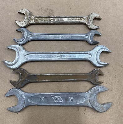 Vintage German/West German/Unknown Open-End Wrench Lot (5) Gedore Hazet ...