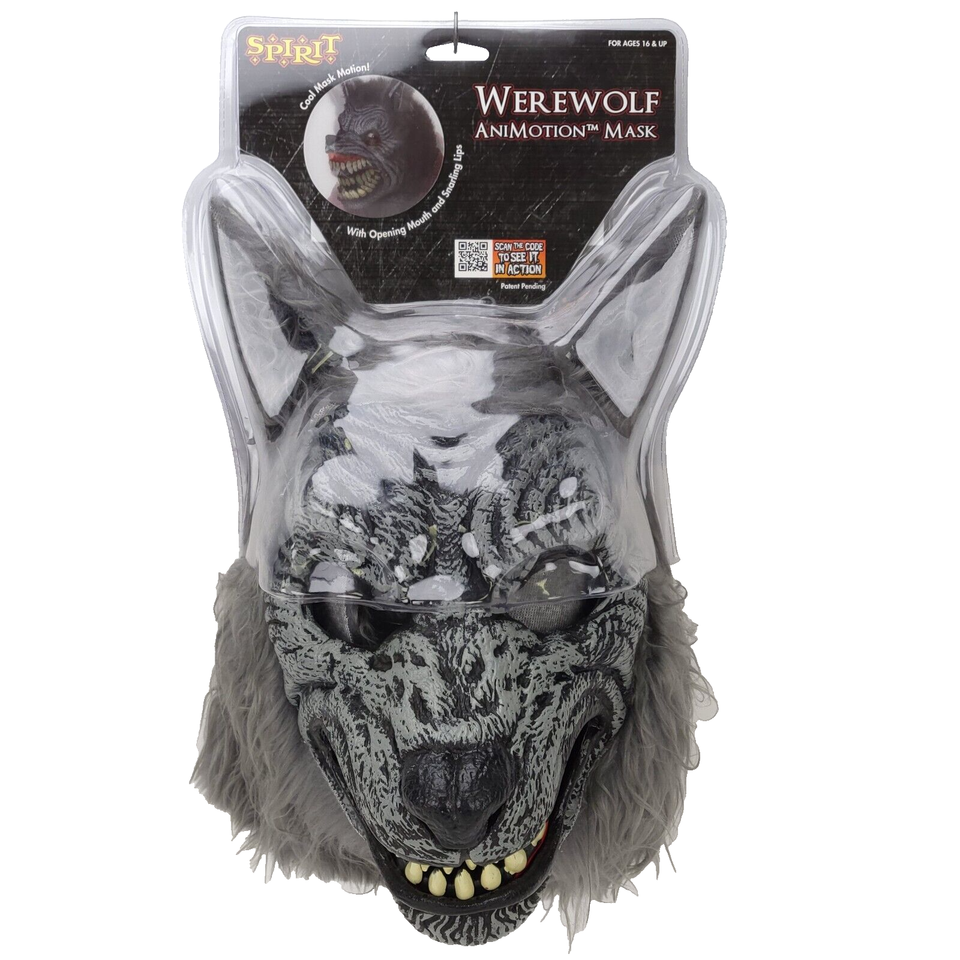 Halloween Wolf Head Face Mask Werewolf Moving Mouth Cosplay Costume ...