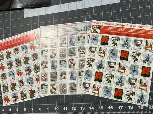 Lot of 3 1982-84 NWF Poster Stamp Sheet National Wildlife entire 30 ...