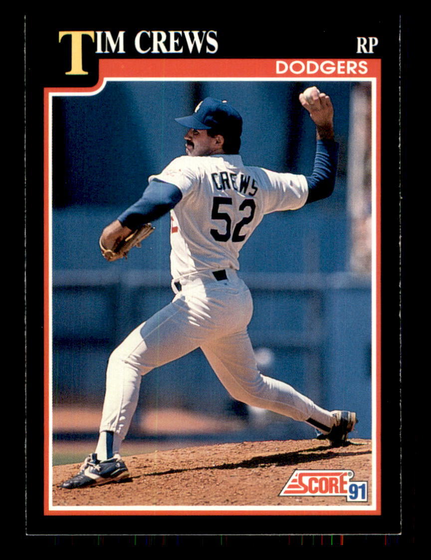 1991 Baseball Score Tim Crews Los Angeles Dodgers #302 | eBay
