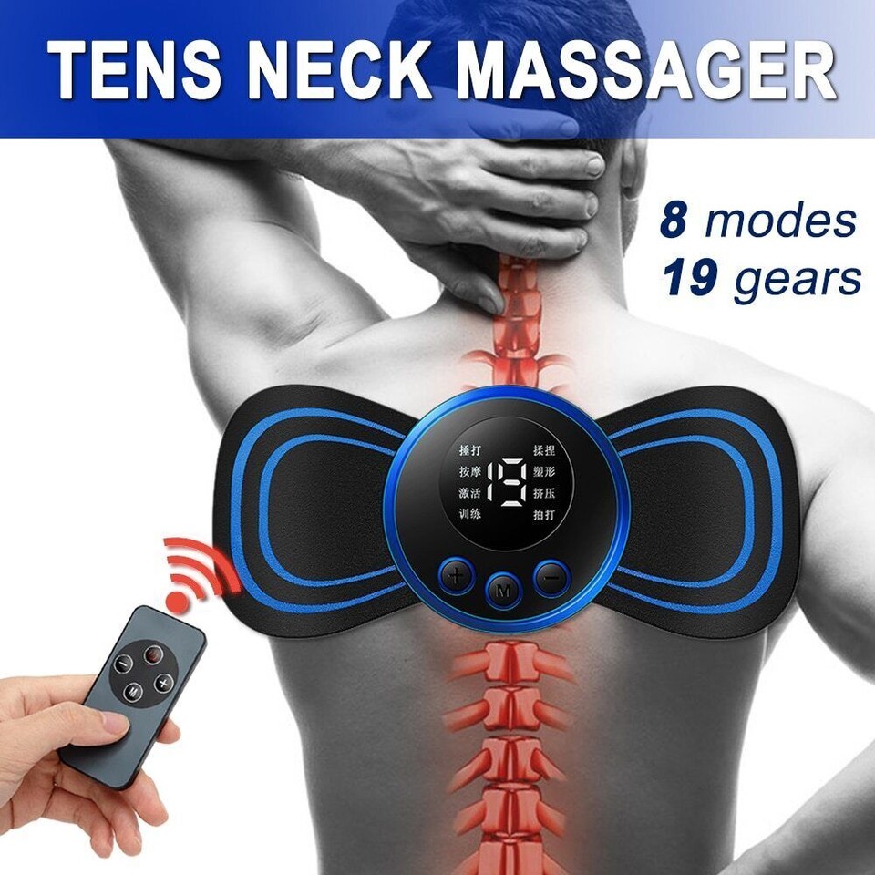 Portable Mini Electric Neck Back Massager Cervical Massage Patch ...