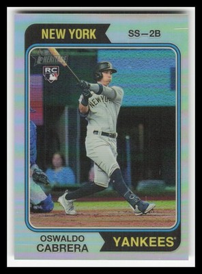 2023 Topps Heritage Chrome Refractors #135 Oswaldo Cabrera Serial #552/ ...