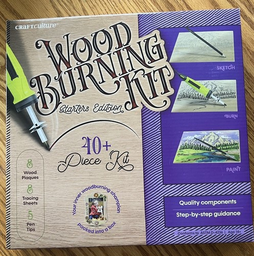 Beginners Wood Burning Kit By Craft Culture 40 Piece Starter Edition ...
