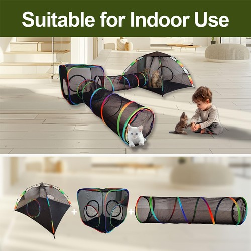 4-in-1 Outdoor Cat Enclosures, Portable Cat Playpen for Indoor Cats ...