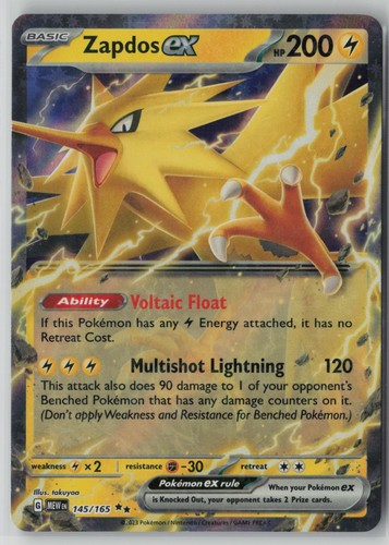 Zapdos ex 145/165 Pokemon TCG Card Scarlet & Violet 151 Holo (Near Mint ...
