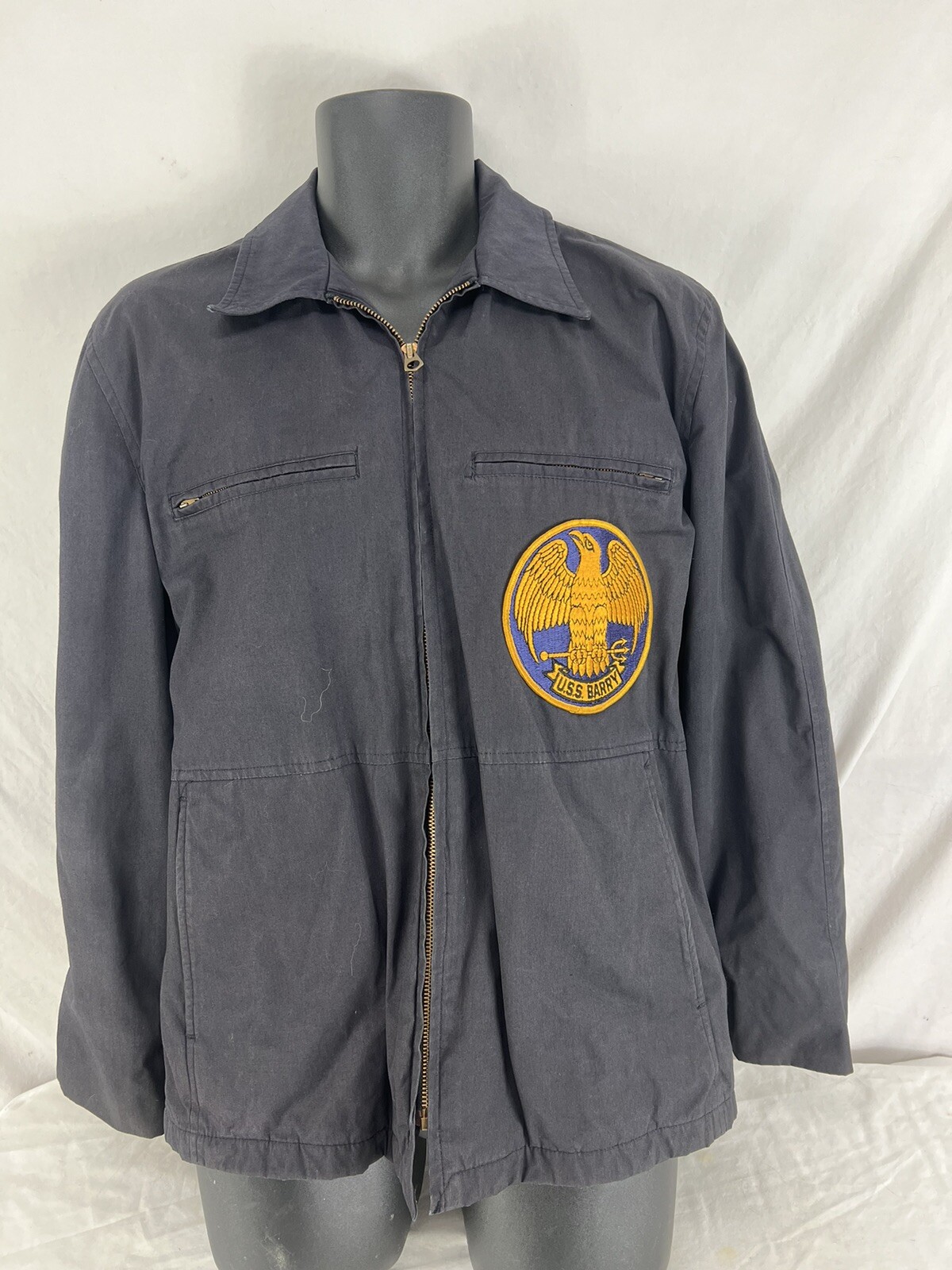 Vietnam Era US Navy Utility Jacket 1974 USS Barry 40R - Gem