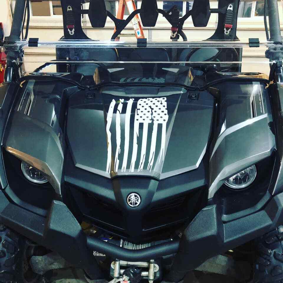 Distressed Tattered American Flag Vinyl Decal Sticker | Ripped Torn USA ...