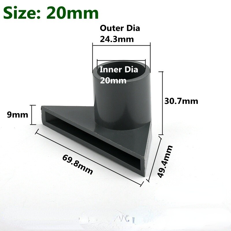 2x PVC Duckbill Outlet Pipe Fittings Triangular Aquarium Bottom Nozzle ...