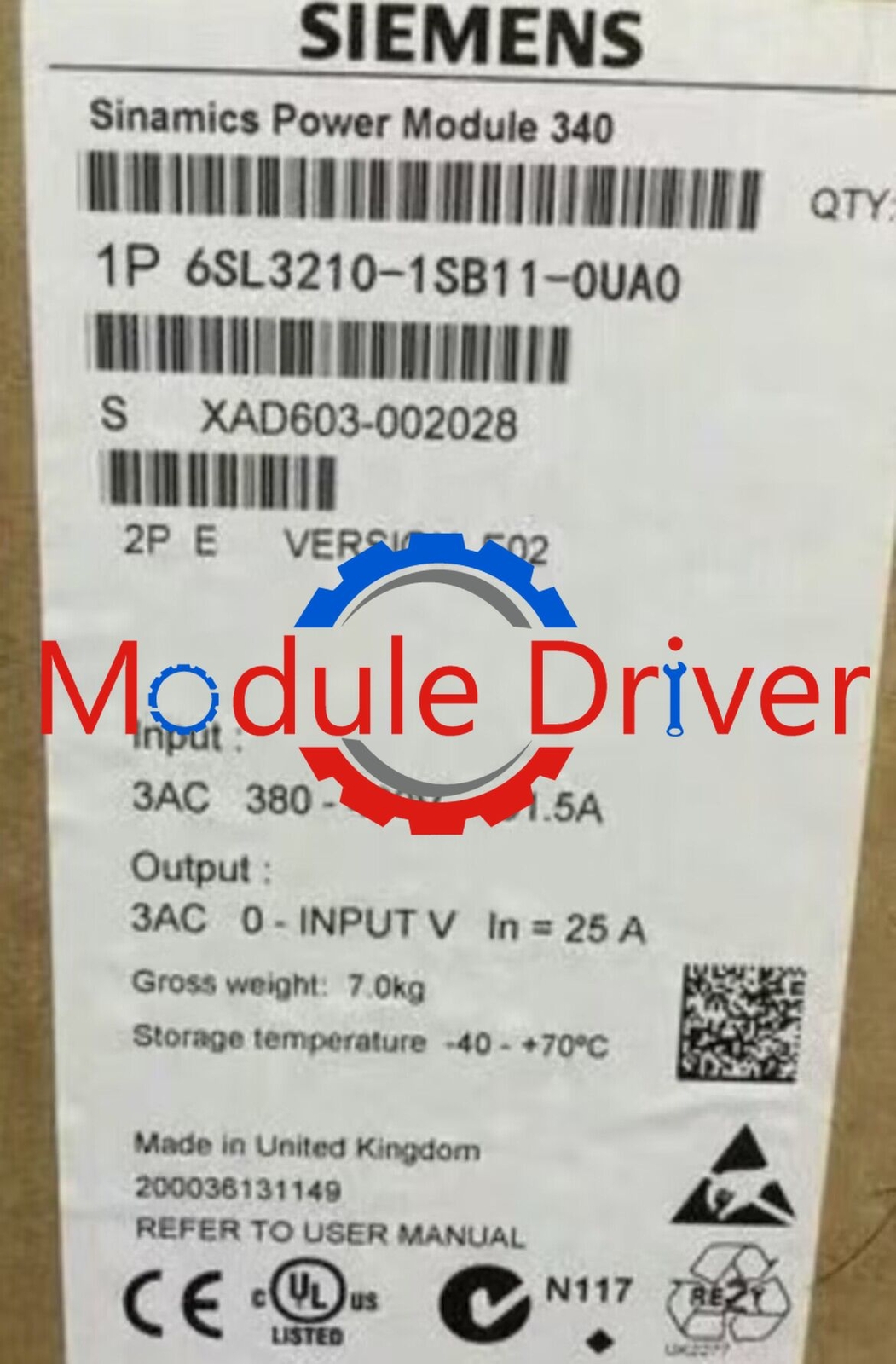 Siemens Sinamics Power Module 340 6SL3210-1SB11-0UA0 New in Box #A | eBay