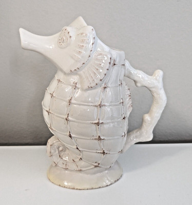 Pier 1 pitcher jug seahorse 9” ceramic beach ocean sea life nautical ...