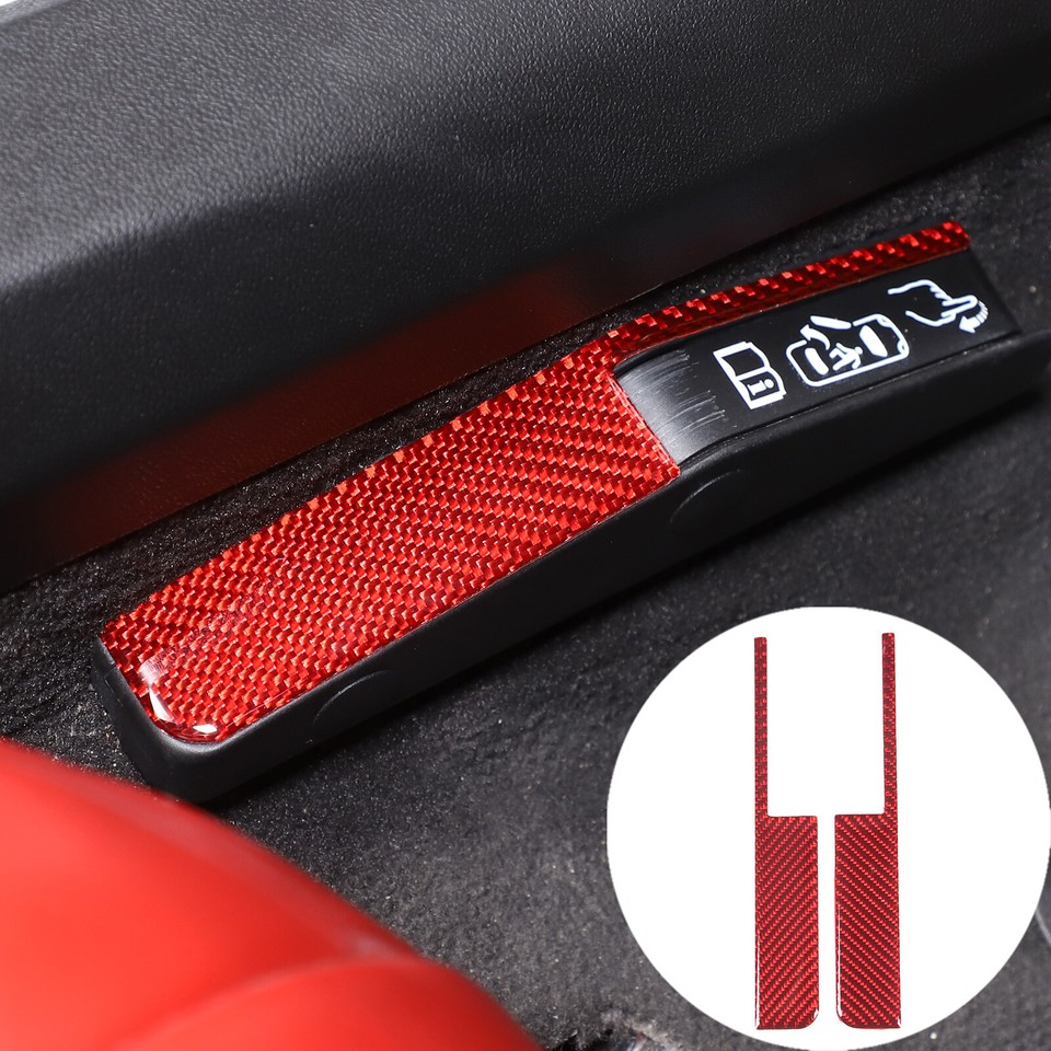 Red Soft Carbon Fiber Car Door Trim Sticker Cover Set Kit For Corvette ...