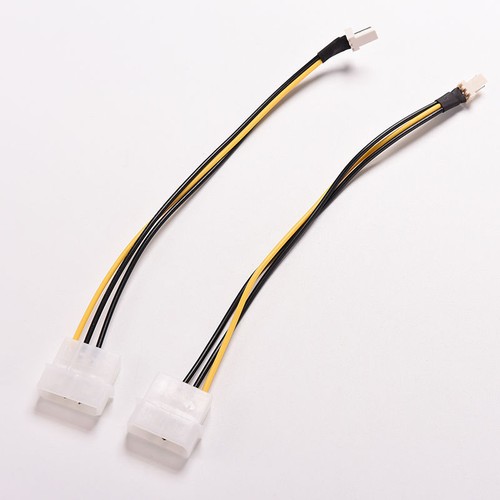 2PCS 4-Pin Molex/IDE to 3-Pin CPU/Case Fan Power Connector Cable ...