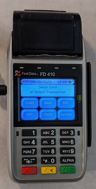 First Data Fd410 GPRS Credit/debit EMV Chip Reader Wireless Terminal ...