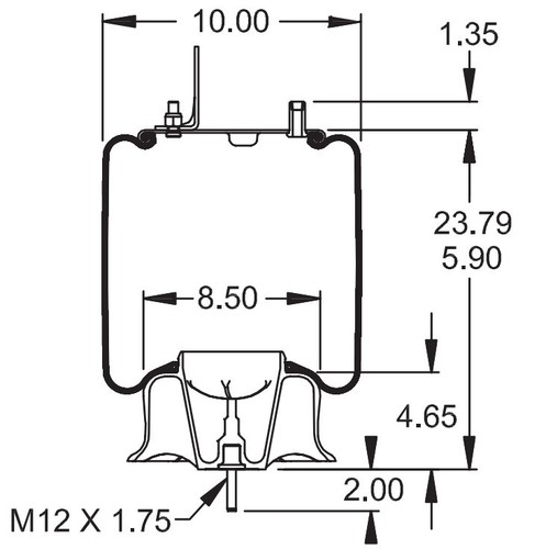 Air Spring Bag for Navistar Trucks replaces 3541732C1 Goodyear 1R12-523 ...