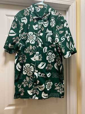 Wes and Willy Mens XXL Hawaiian Shirt MSU Button Up Michigan State ...