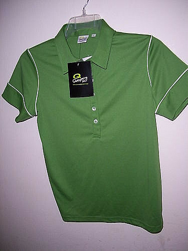 quagmire golf women green n white border polo shirt L | eBay