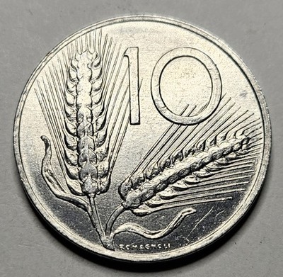 1982 Italy 10 Ten Lire - Aluminum Coin - Italian - World Coin - Europe ...
