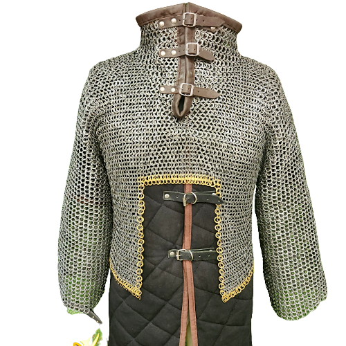 ChainMail Half Shirt , Flat Riveted with Flat Solid rings and Brass ...