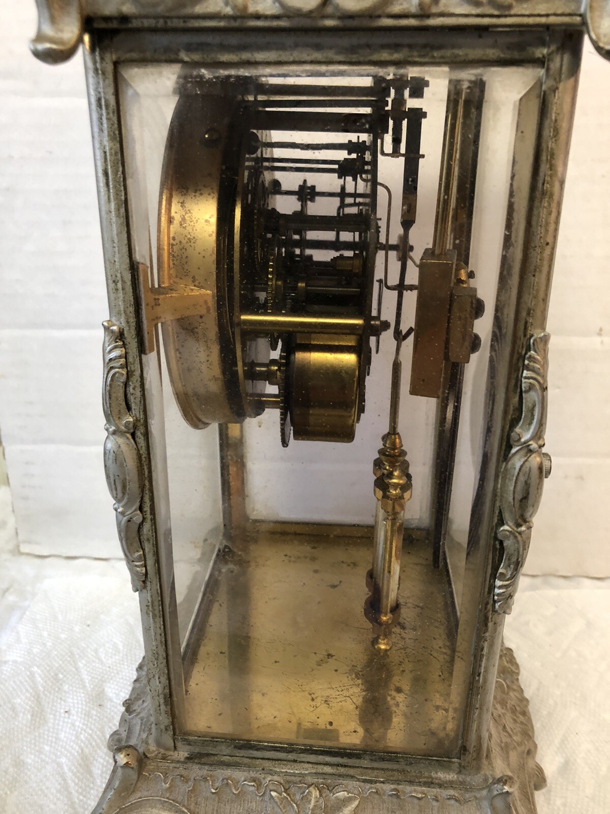 Antique Art Nouveau Ansonia Crystal Regulator Clock Time & Strike ...