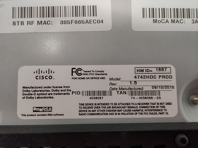 Cisco 4742HDC HD TV Cable Receiver for sale online | eBay