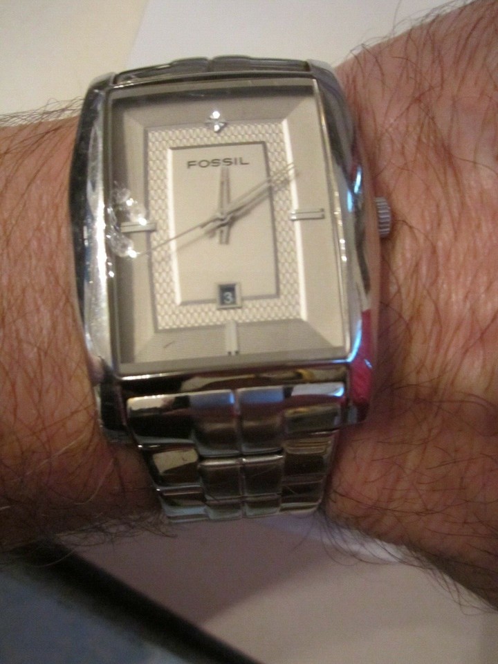 MEN'S FOSSIL TANK WATCH - HEAVY WATCH - 250903 STAINLESS STEEL - BBA-38 ...